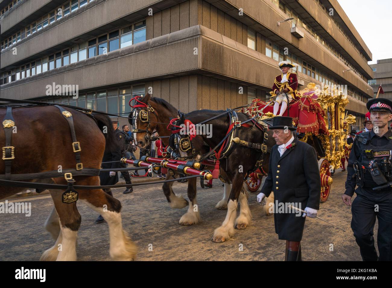 Lord Mayor of London's State Coach in the procession for the 2022 Lord ...