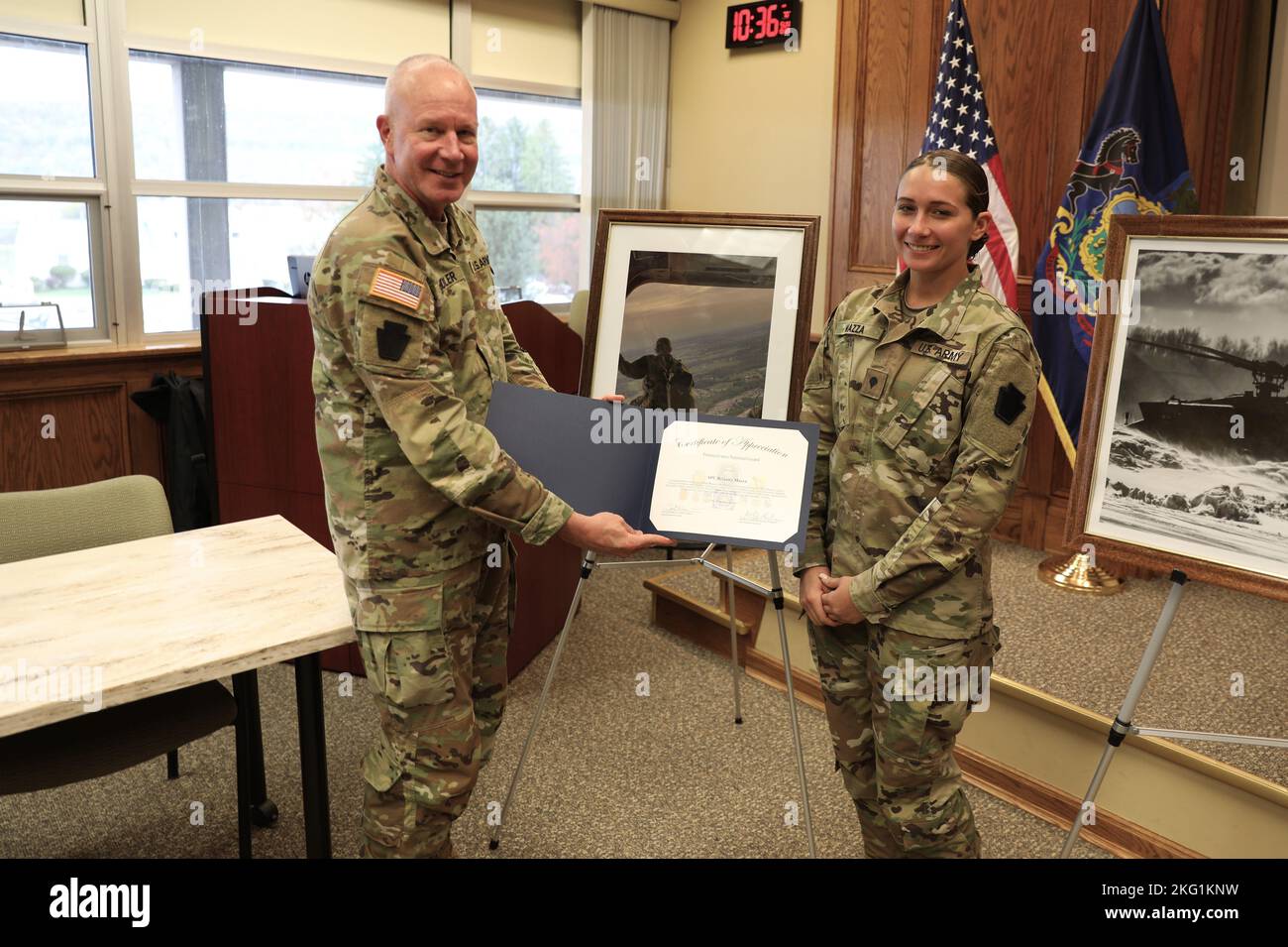 U.S. Army Spc. Brianna Mazza, assigned to the 628th Aviation Support ...