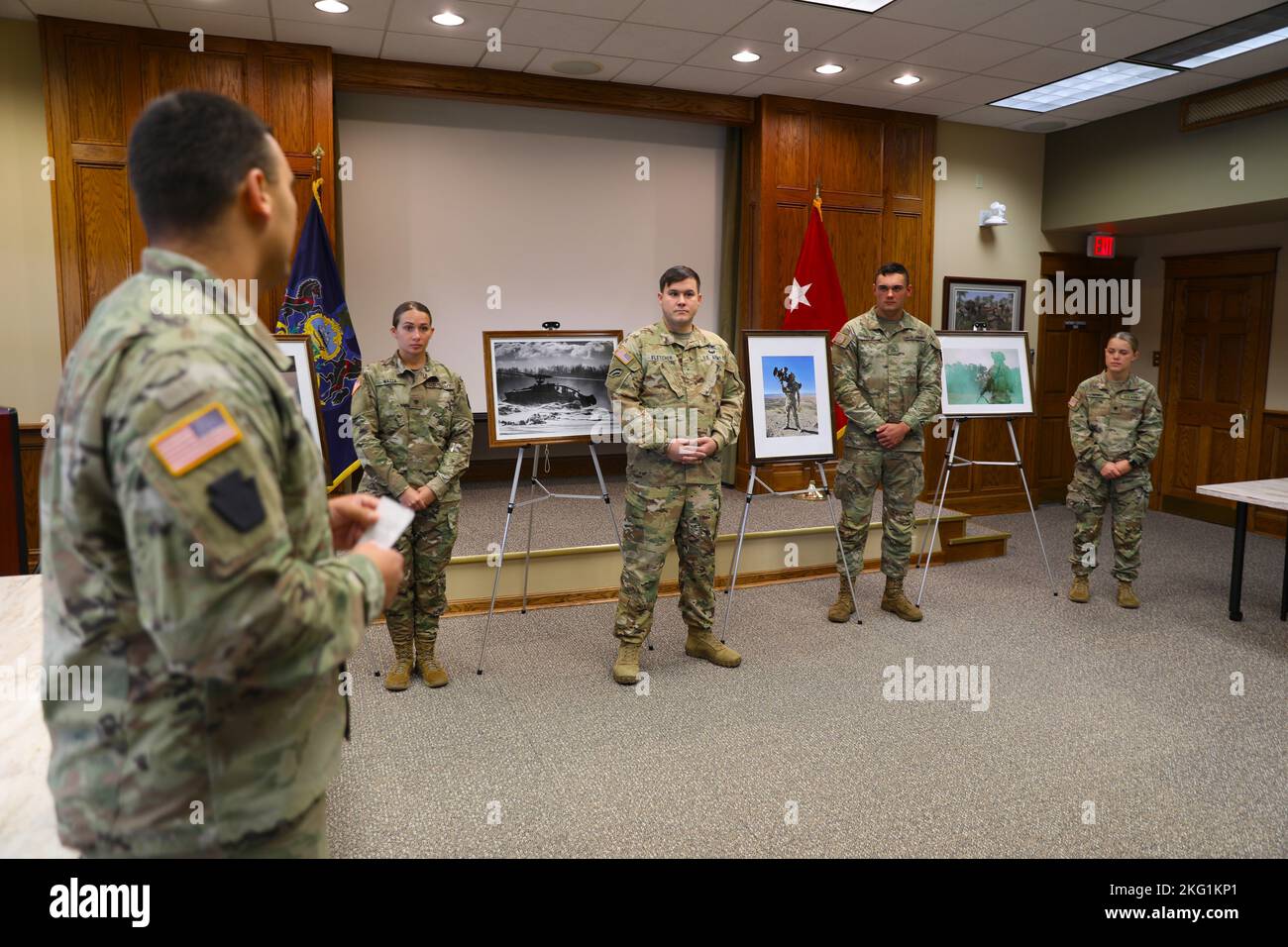 Soldiers of the Pennsylvania Army National Guard are thanked by Capt ...