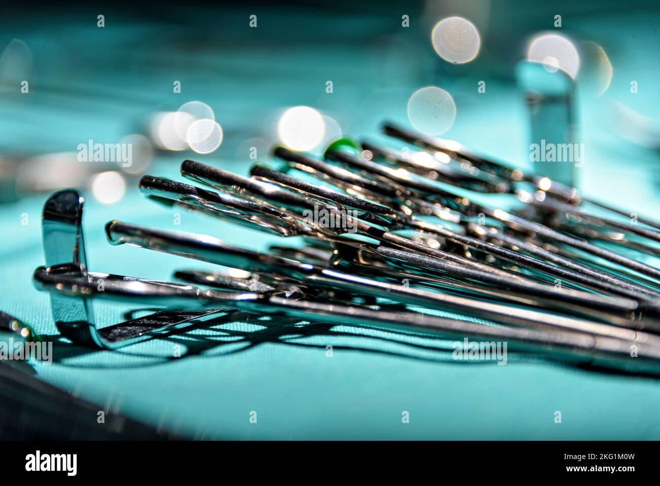 Surgical equipment and medical devices in operating room. Sterile ...