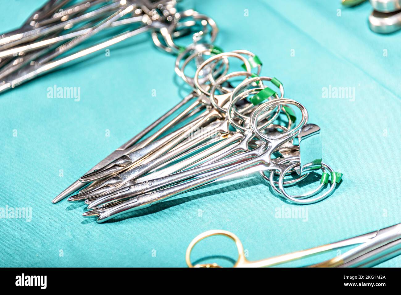 Surgical equipment and medical devices in operating room. Sterile ...