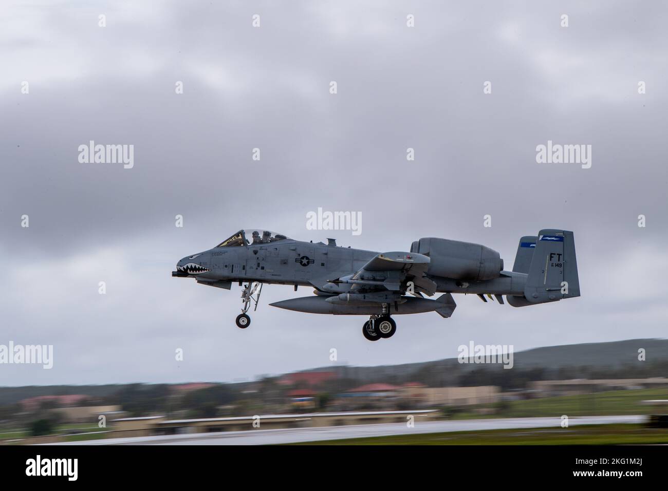An A-10C Thunderbolt II lands at Andersen Air Force Base, Guam, Oct. 23 ...