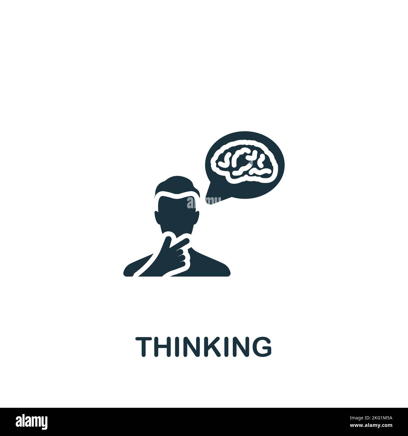 Thinking icon. Monochrome simple Project Planning icon for templates ...