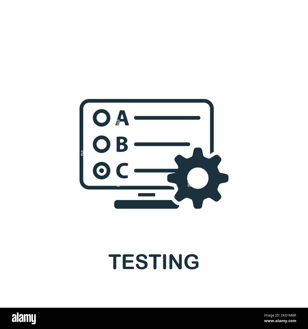 Testing icon. Monochrome simple Project Planning icon for templates ...