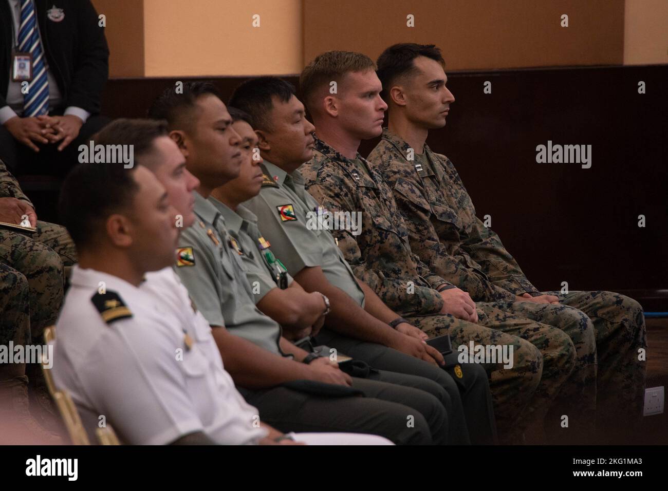 U.S. service members and Royal Brunei Armed Forces attend the opening ...