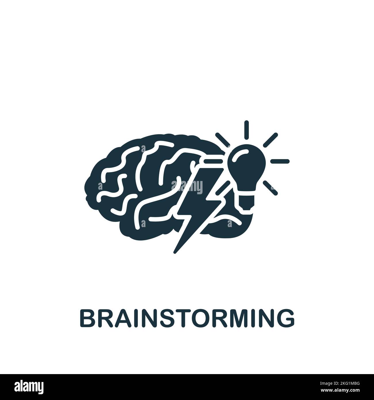 Brainstorming icon. Monochrome simple Project Planning icon for ...