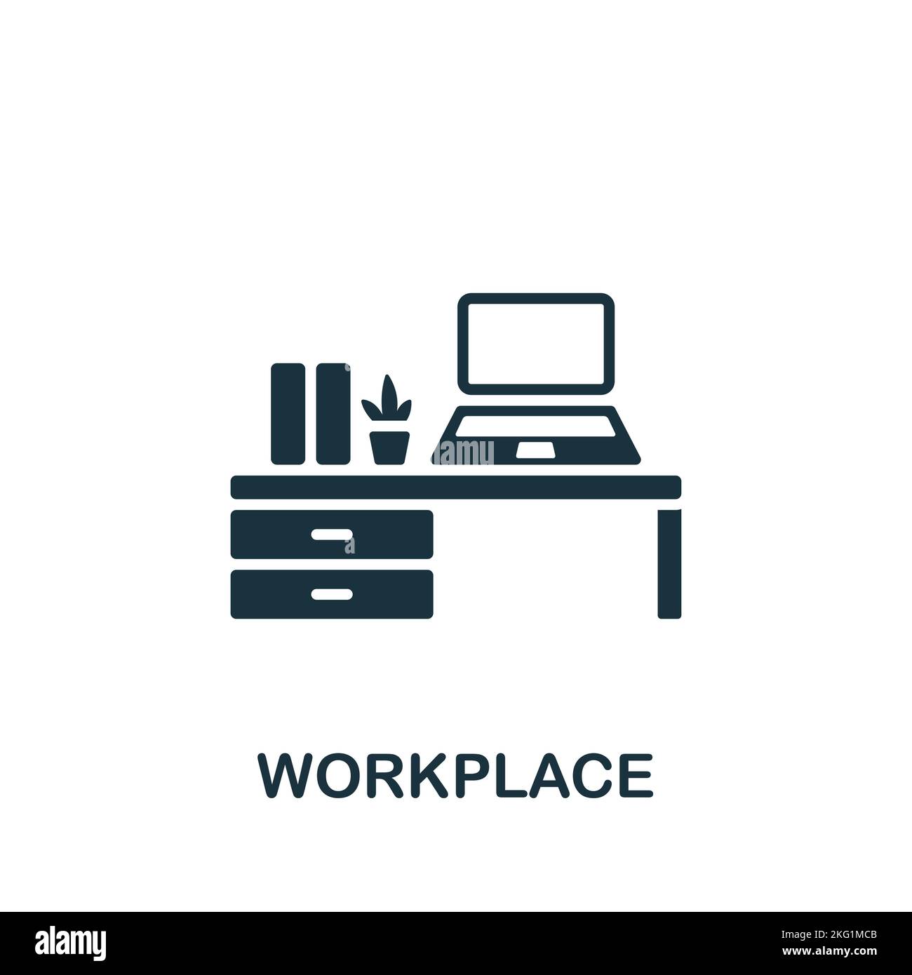 Workplace icon. Monochrome simple Project Planning icon for templates ...