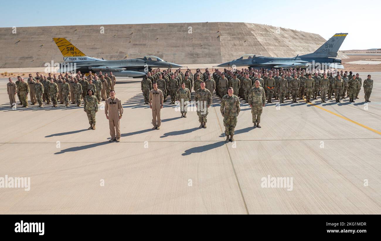U.S. Air Force Airmen assigned to the 79th Expeditionary Fighter ...