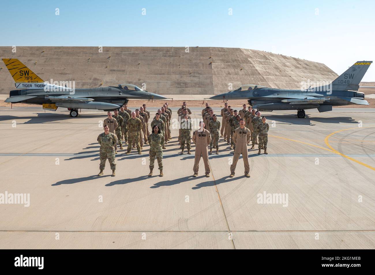 U.S. Air Force Airmen assigned to the 79th Expeditionary Fighter ...