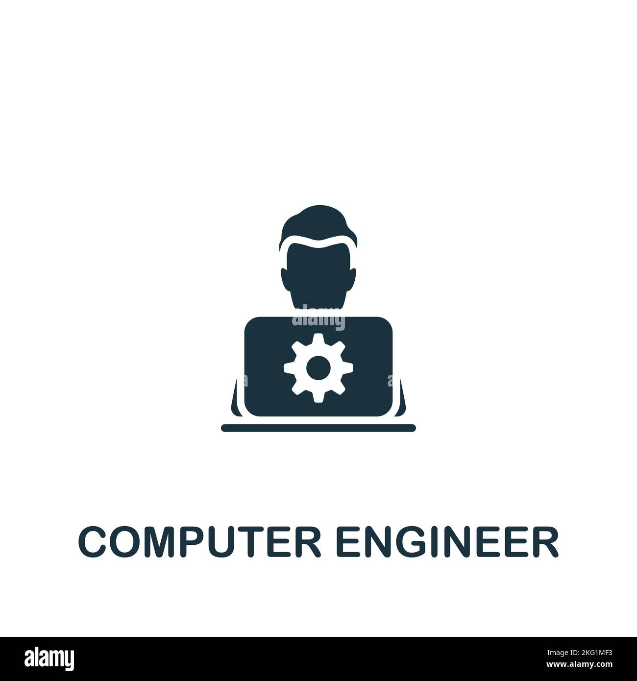 Computer Engineer icon. Monochrome simple Project Planning icon for ...