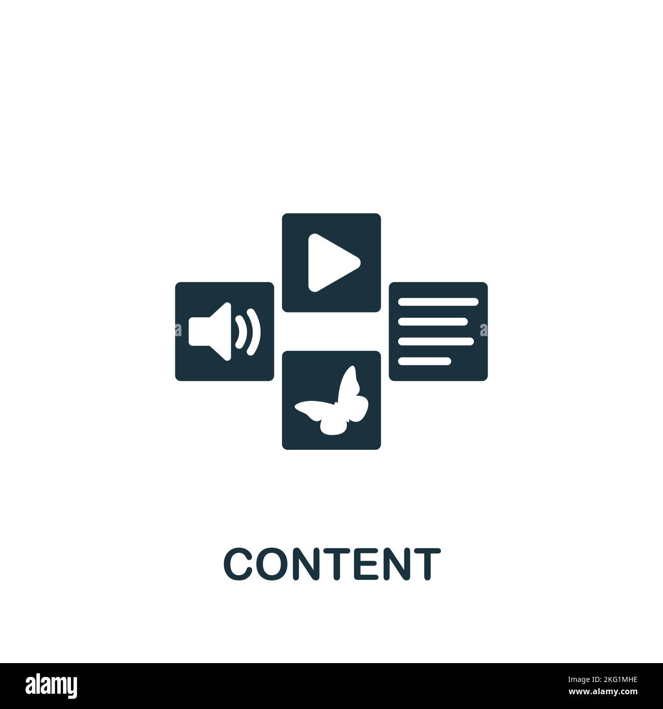 Content icon. Monochrome simple Project Planning icon for templates ...