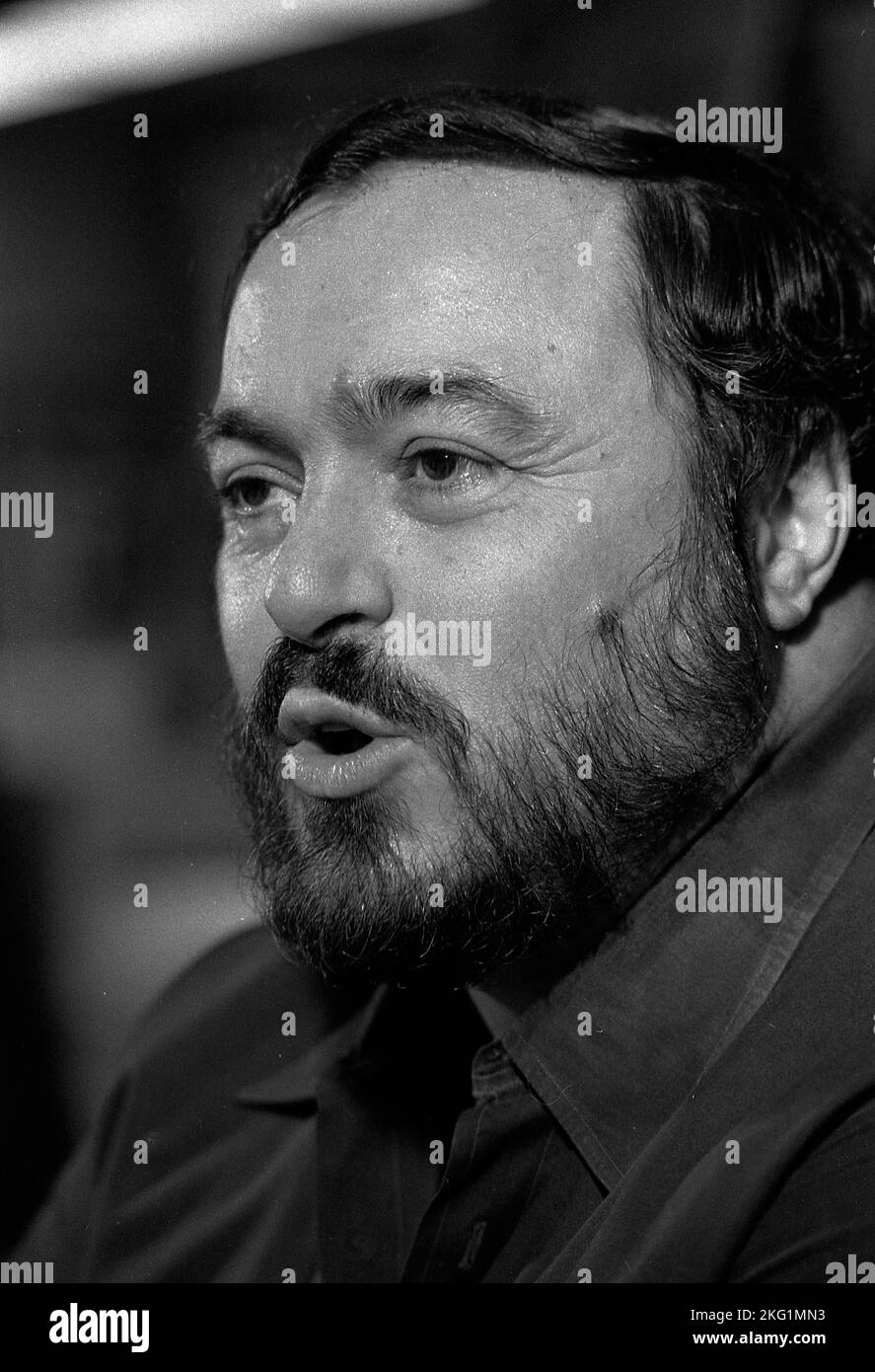 Luciano Pavarotti, Italian tenor, during the launching of his 1982 film ...