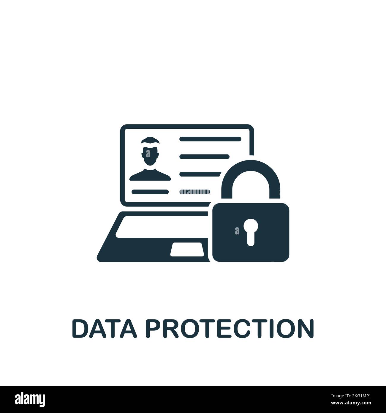 Data Protection icon. Monochrome simple Project Planning icon for ...