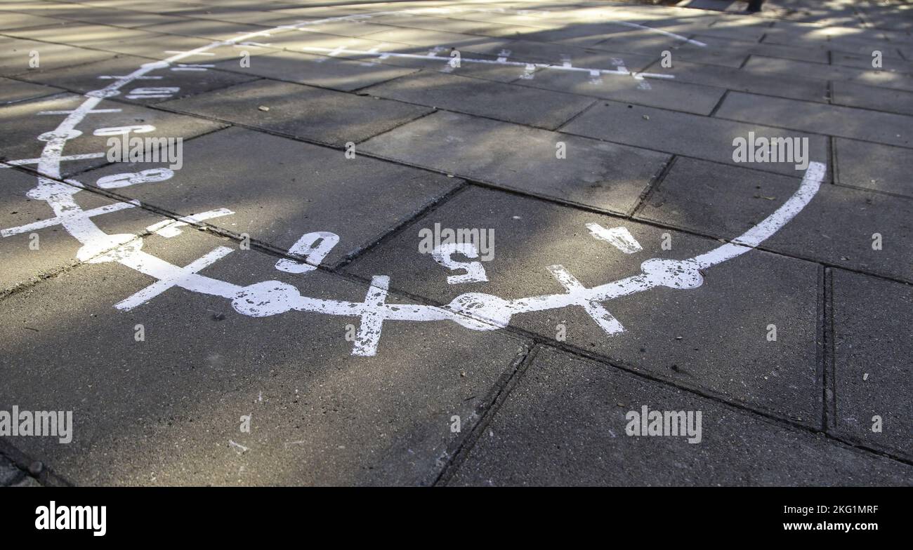 Detail of old clock to tell the time with sunlight Stock Photo - Alamy