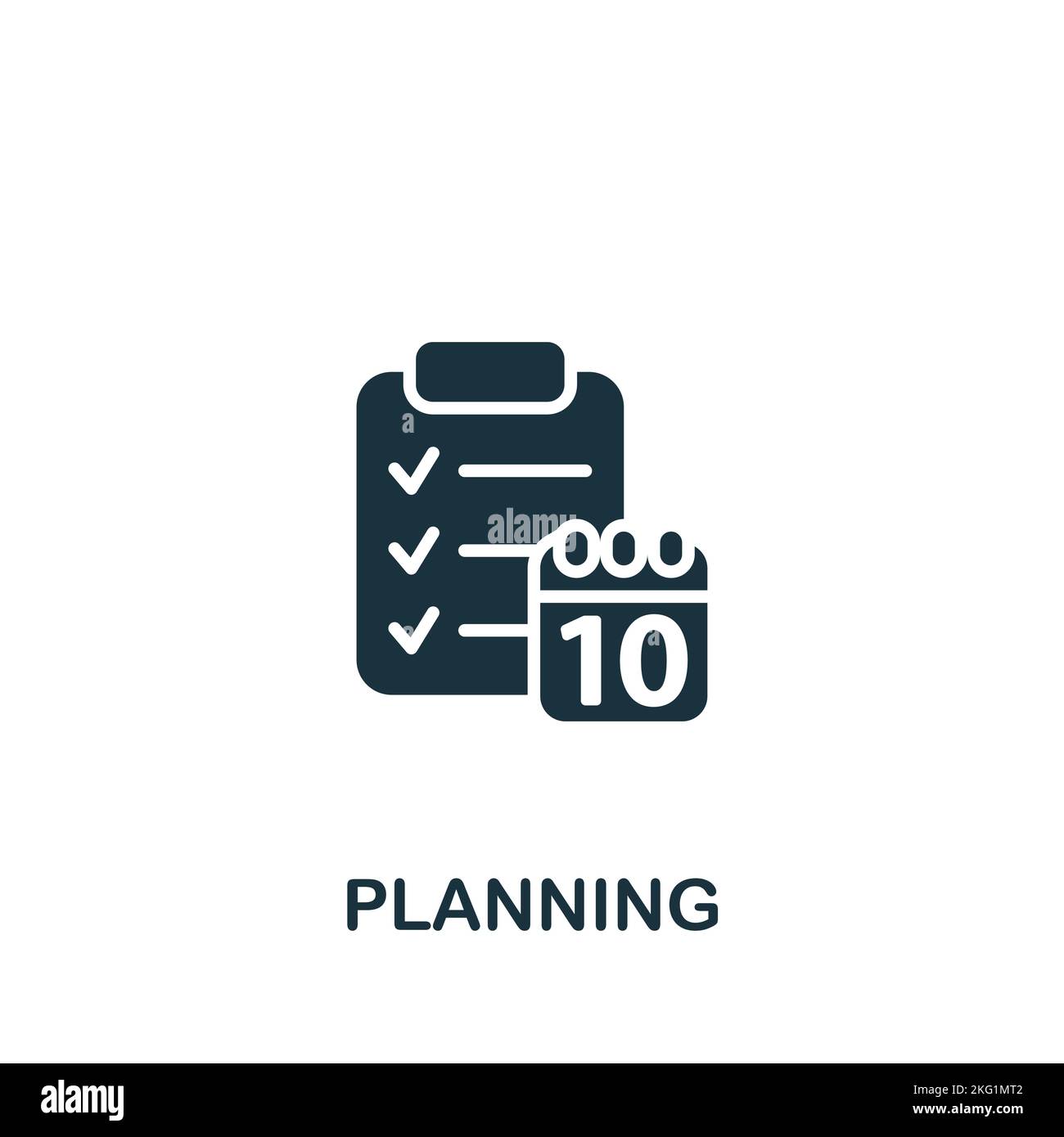 Planning icon. Monochrome simple Project Planning icon for templates ...