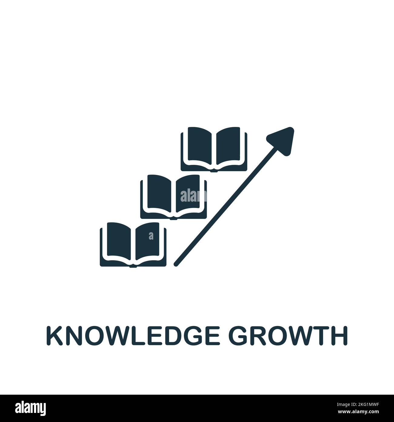Knowledge Growth icon. Monochrome simple Project Planning icon for ...