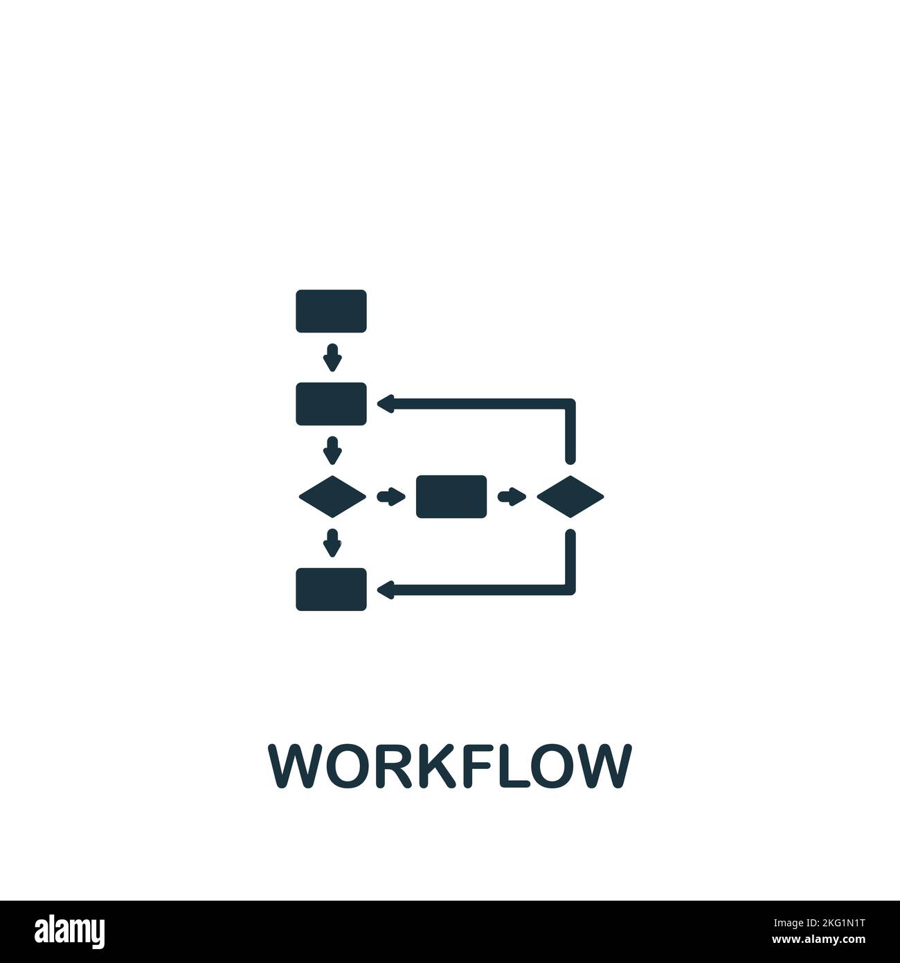 Workflow icon. Monochrome simple Recruitment icon for templates, web ...