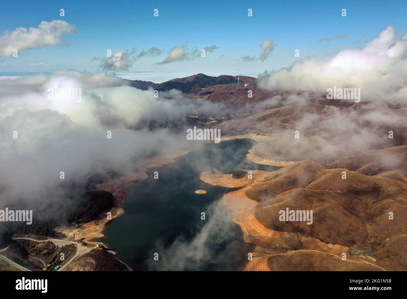Aerial photos show the splendid views of Tianhu Naitonal Wetland Park ...