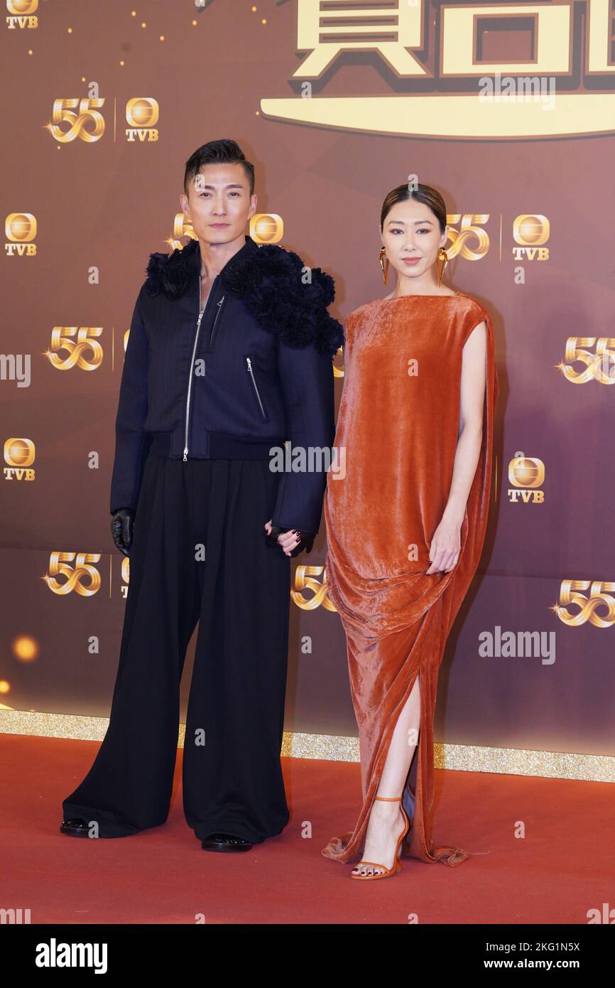 Hong Kong actor and singer Joel Chan and Hong Kong actress Nancy Wu ...