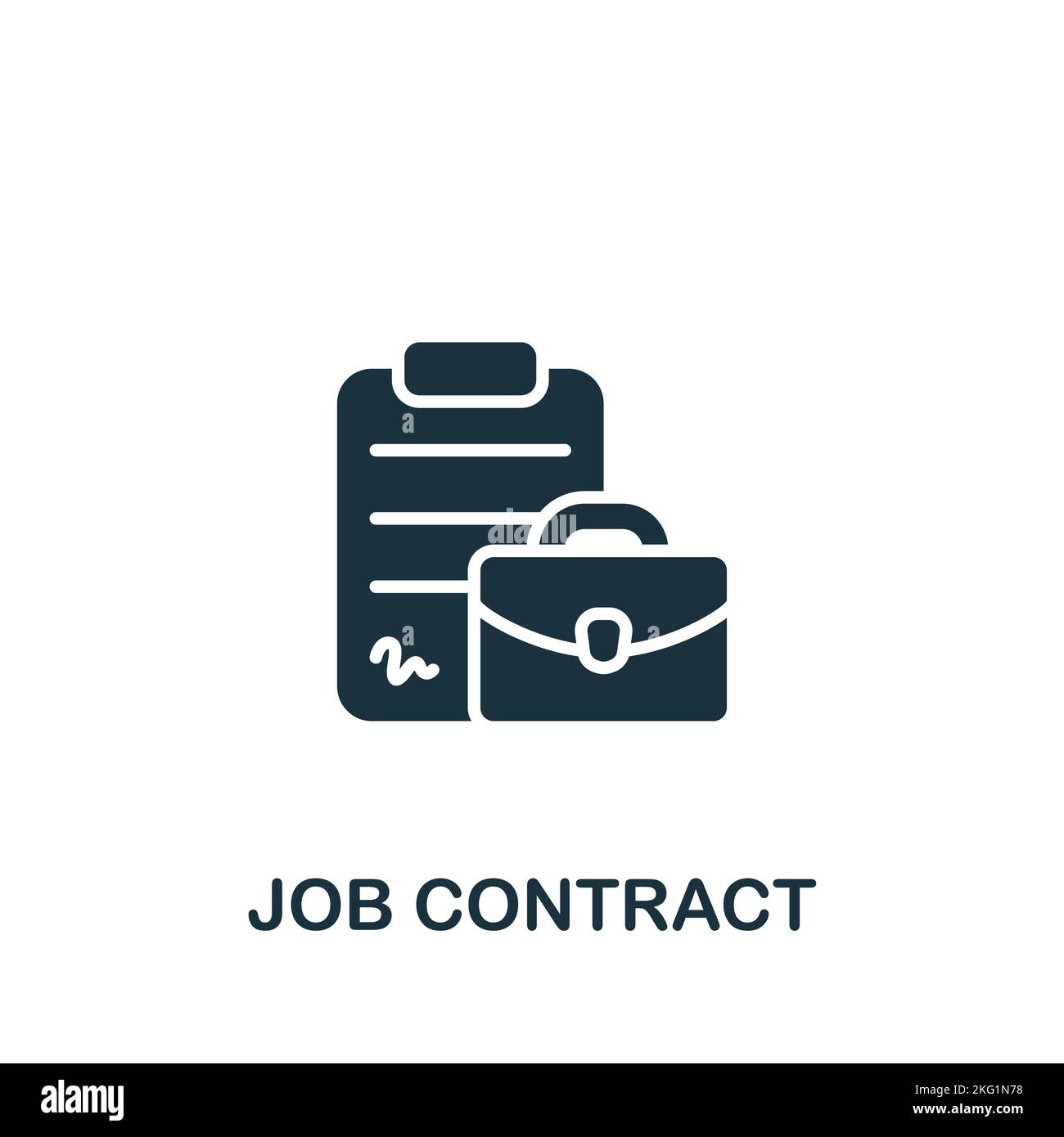 Job Contract icon. Monochrome simple Recruitment icon for templates ...