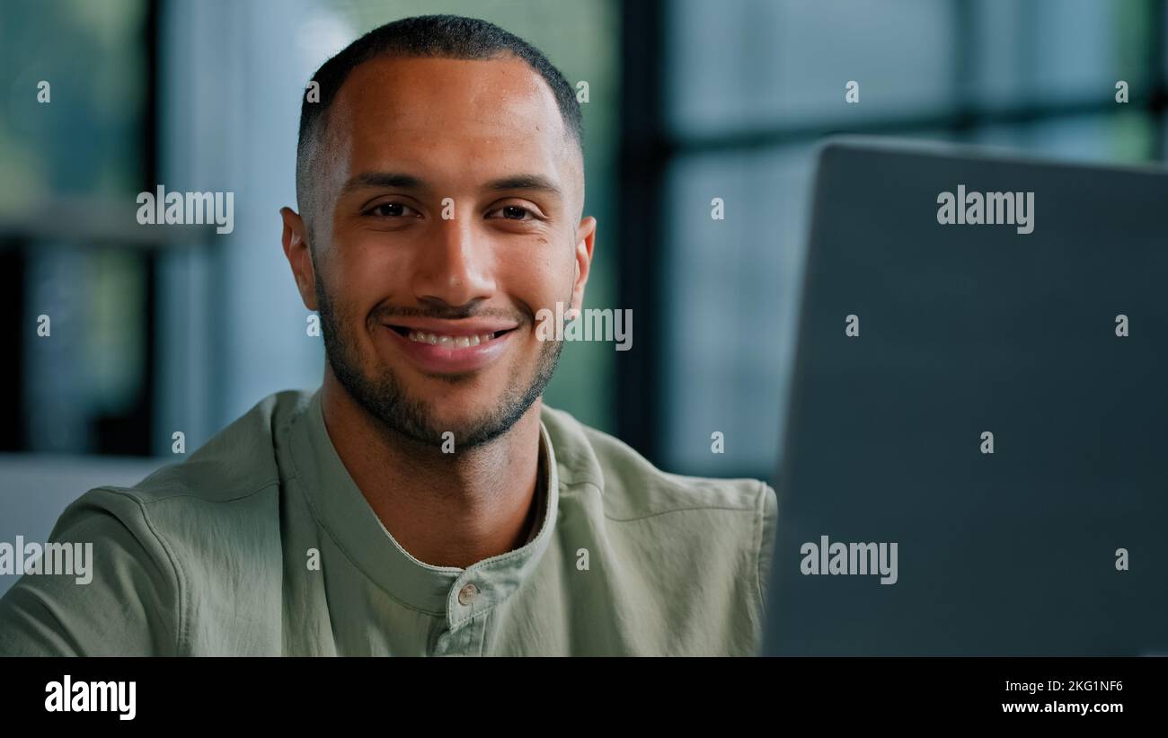 African American businessman in office pensive think pondering problem solution business ...