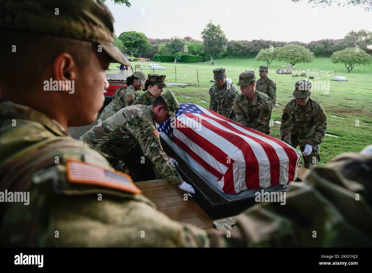 Members of the Defense POW/MIA Accounting Agency (DPAA) participate in ...