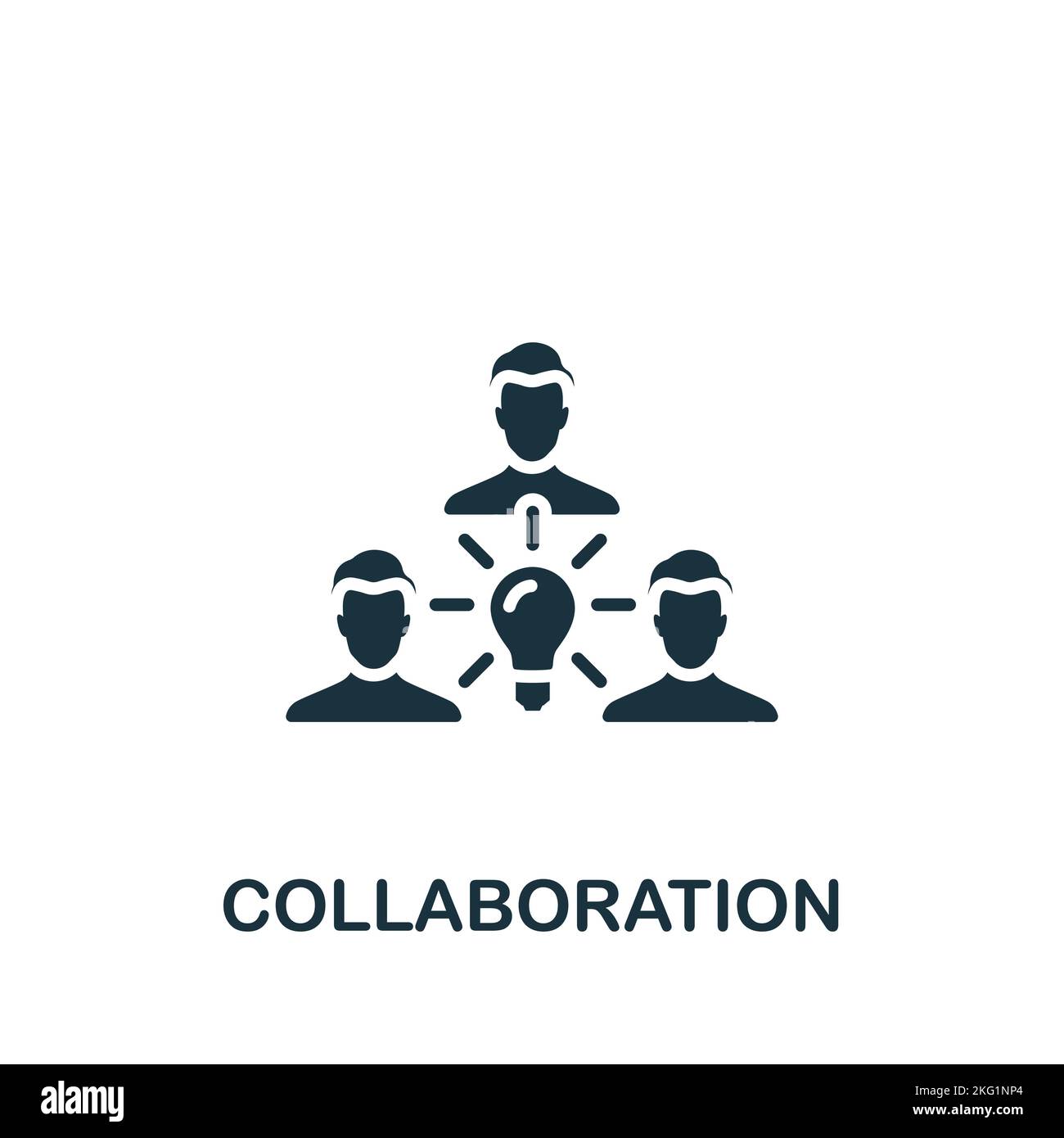 Collaboration icon. Monochrome simple Recruitment icon for templates ...