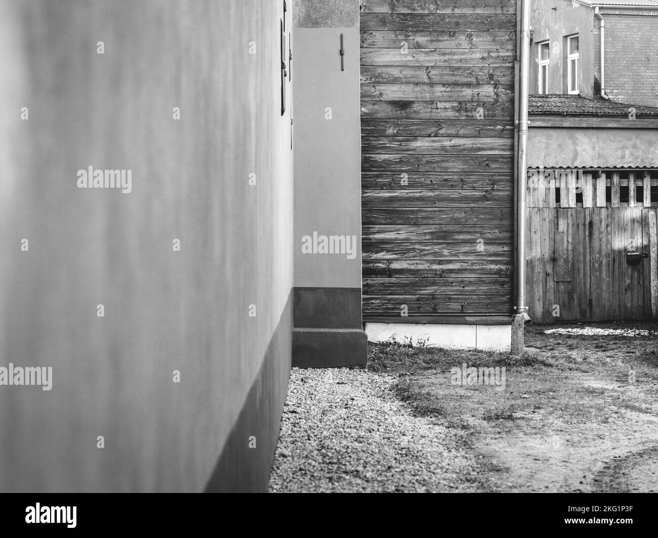 A greyscale of a building with space Stock Photo - Alamy