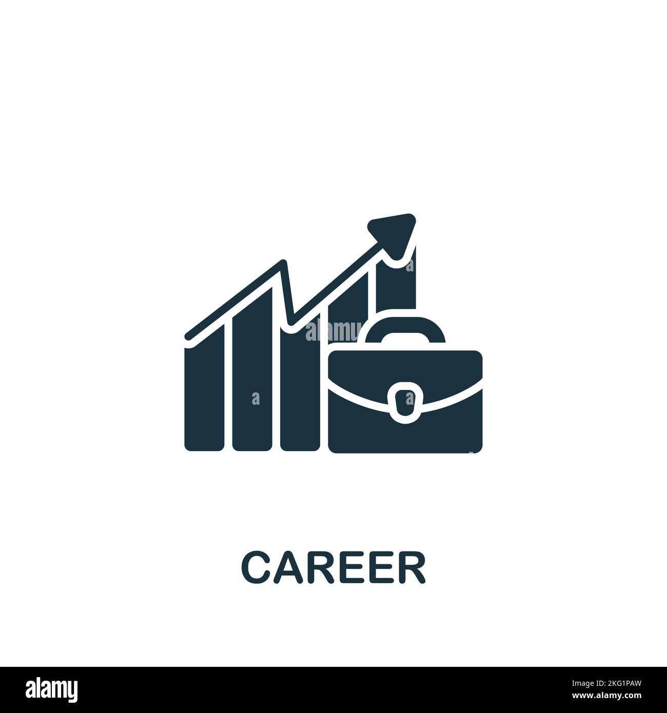 Career icon. Simple line element recruitment symbol for templates, web ...
