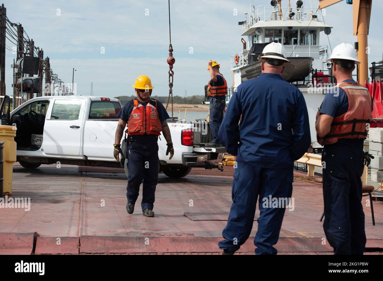 Coast Guard Cutter Patoka crew loads cement weights on Coast Guard ...
