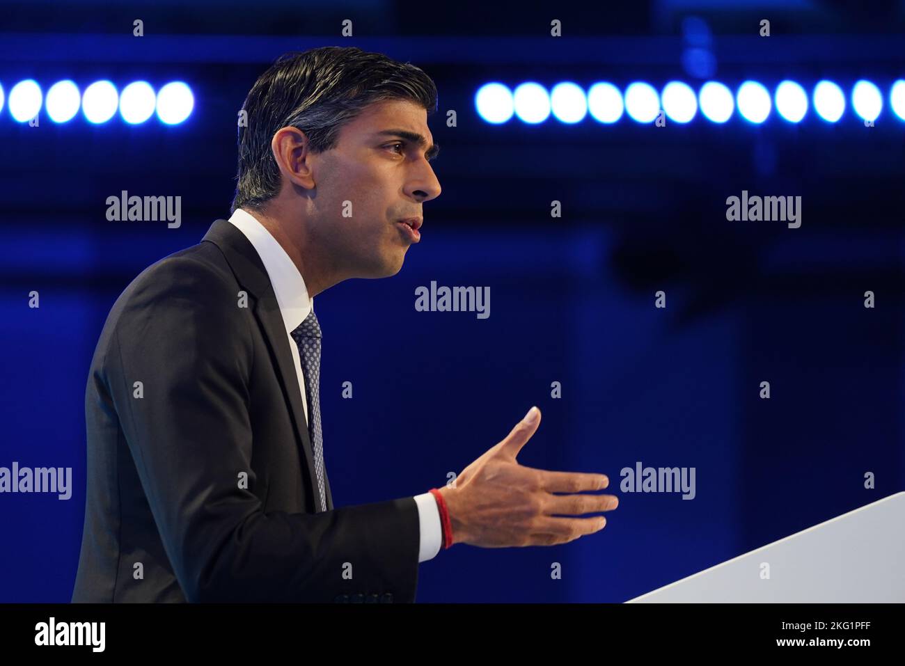 Prime Minister Rishi Sunak speaking during the CBI annual conference at ...