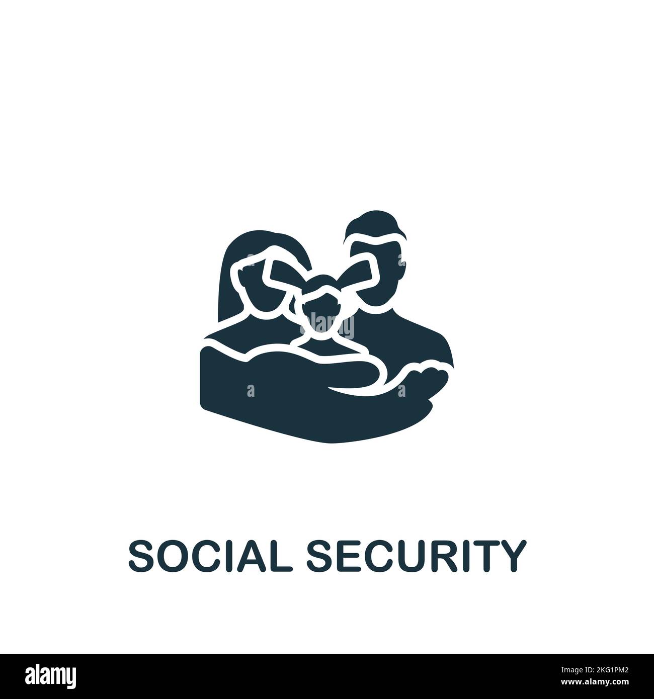 Social Security icon. Simple line element recruitment symbol for ...