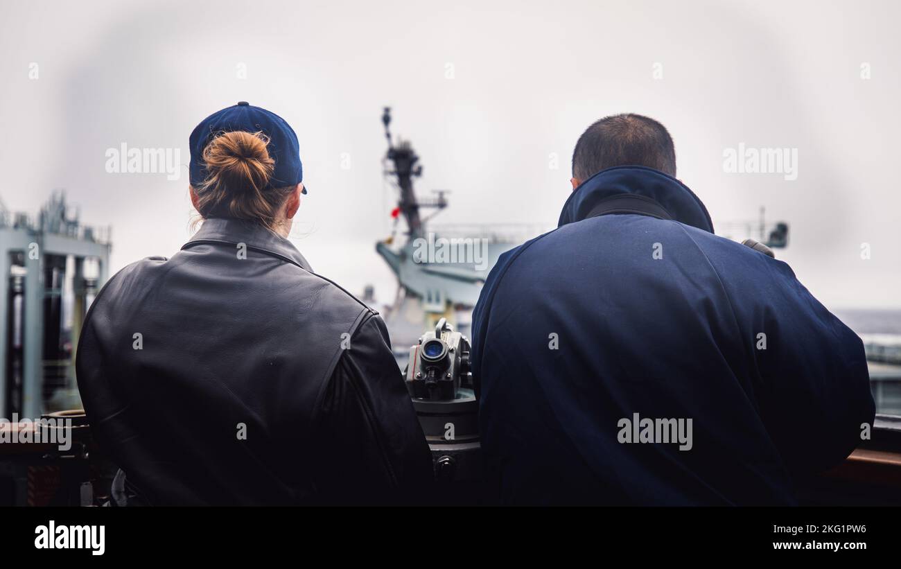 Lt. Rachel Hill, left, and Ensign Sean Tan, both assigned to the ...