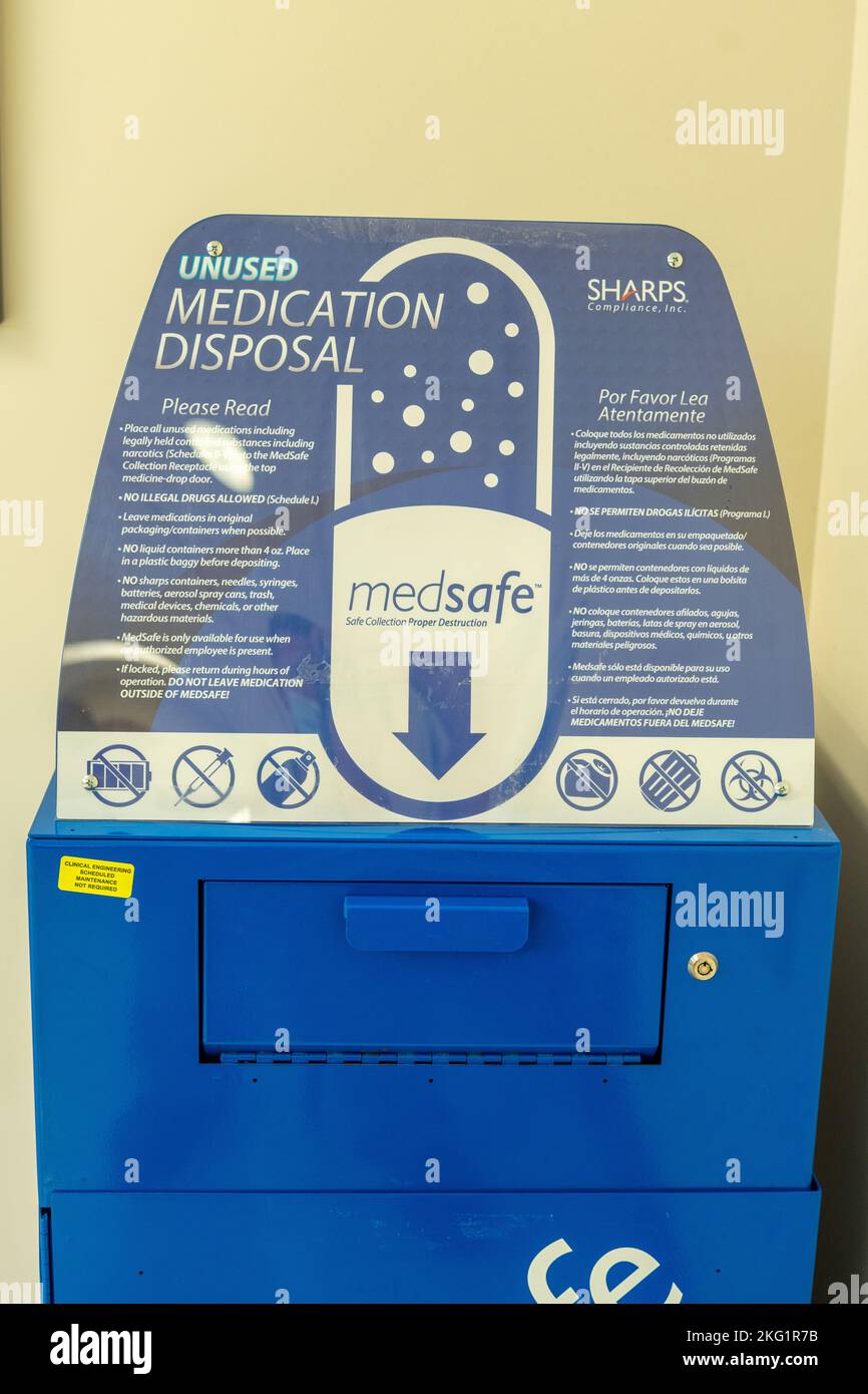 Pictured is an unused medication disposal station at the 559th Medical ...