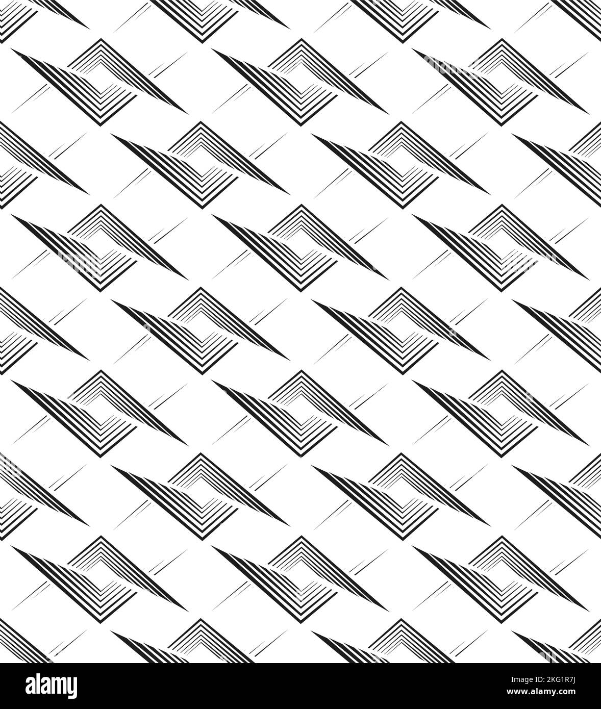 Vector Seamless Pattern Of Black Lines In The Form Of Squares And