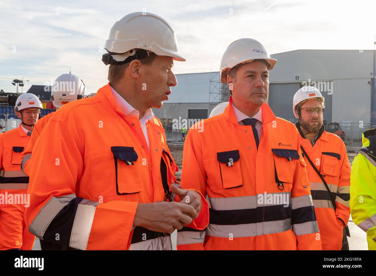 Elia CEO Chris Peeters and Prime Minister Alexander De Croo pictured ...