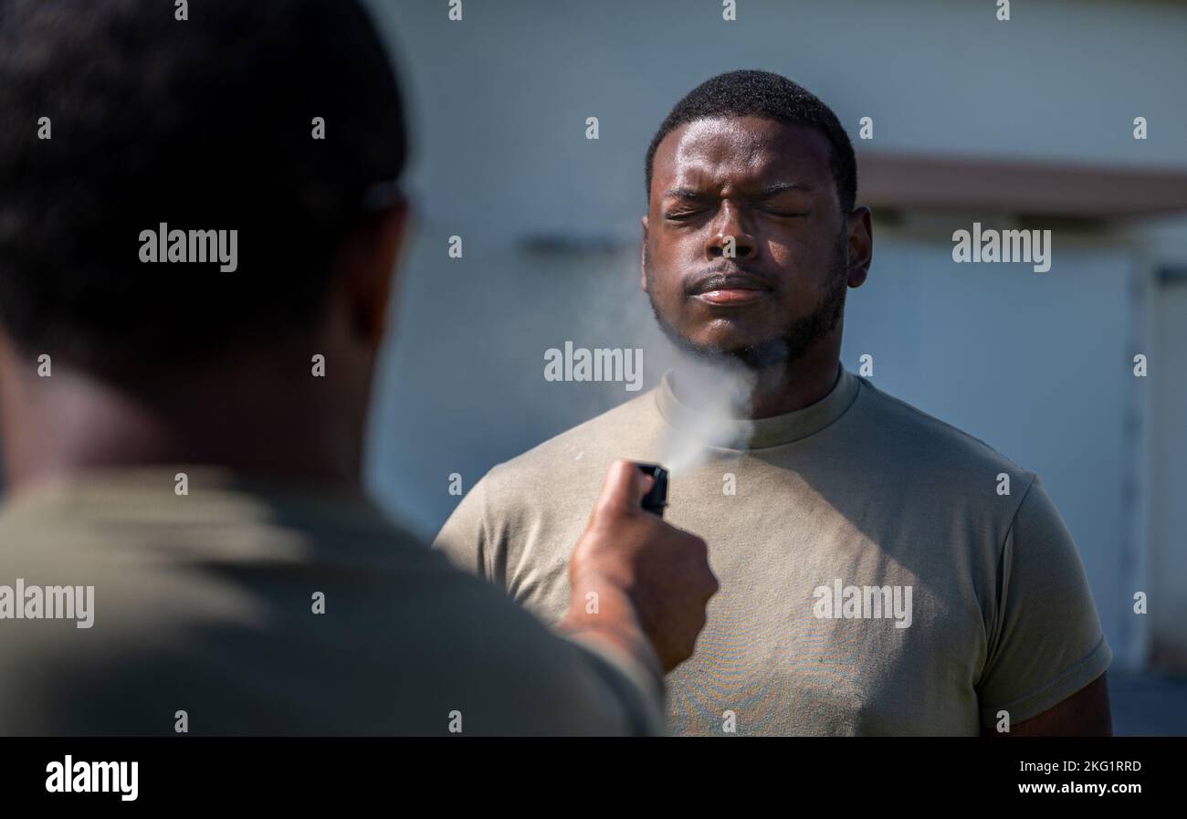 Senior Airman Jordan Waldson, a defender assigned to the 18th Security ...