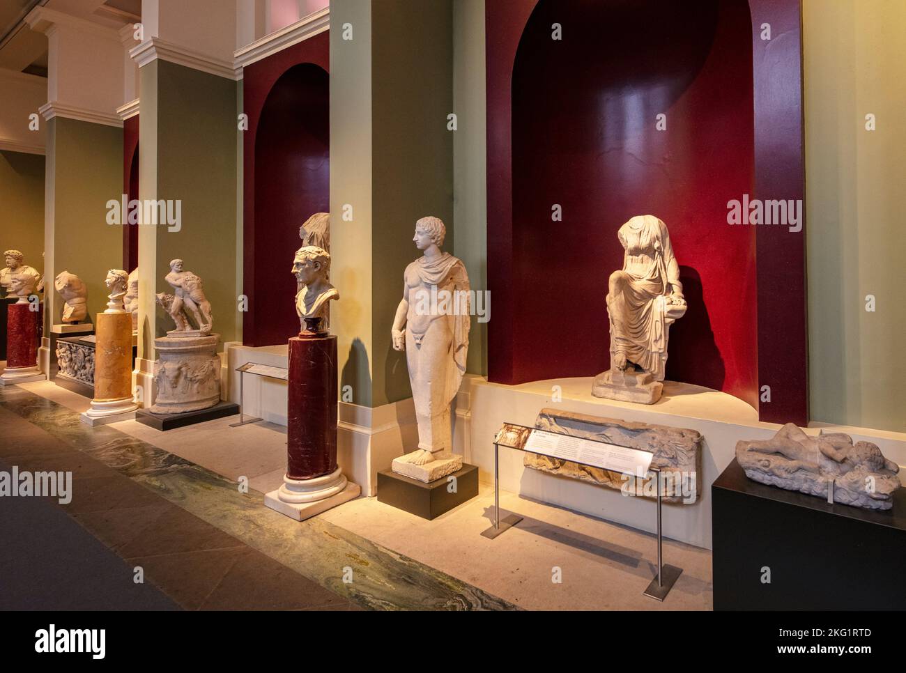Interior of the Ashmolean Museum in Oxford; the gallery of Greek and ...