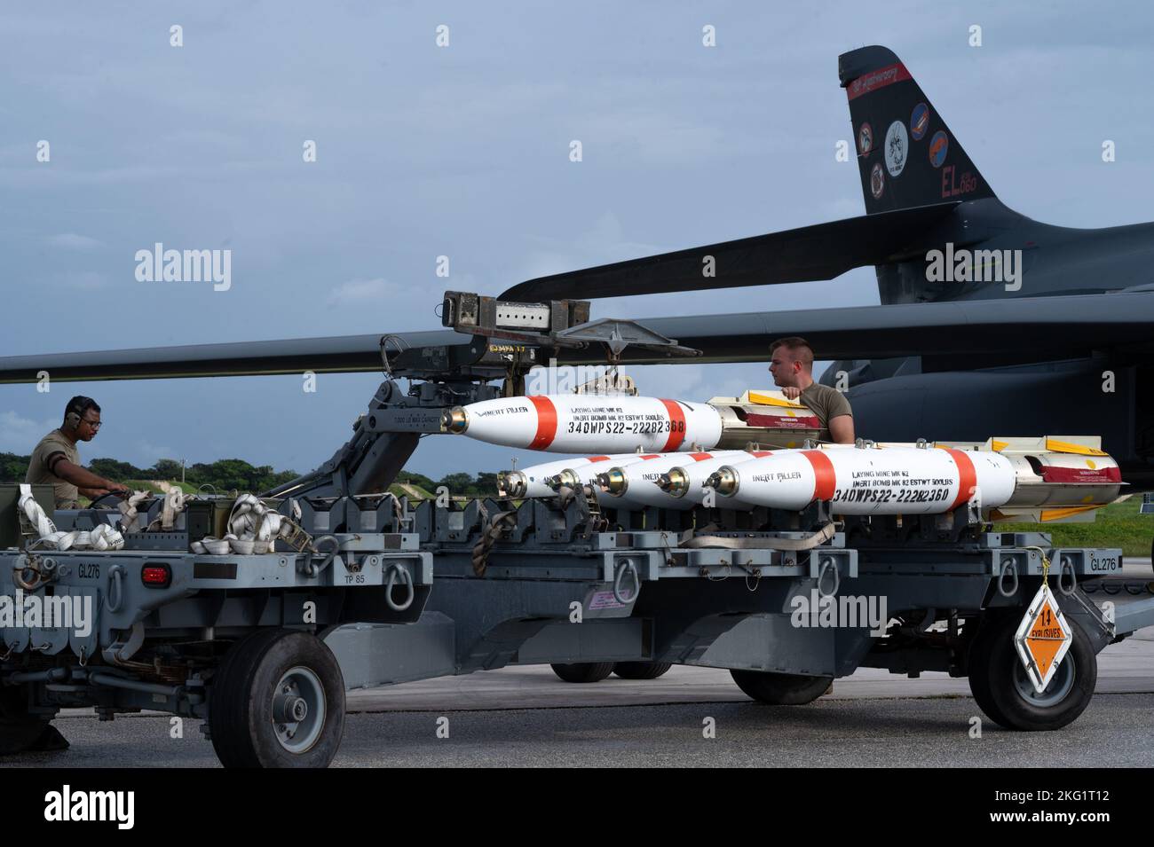 U.S. Airmen assigned to the 28th Munitions Squadron, Ellsworth Air Force Base, South Dakota ...