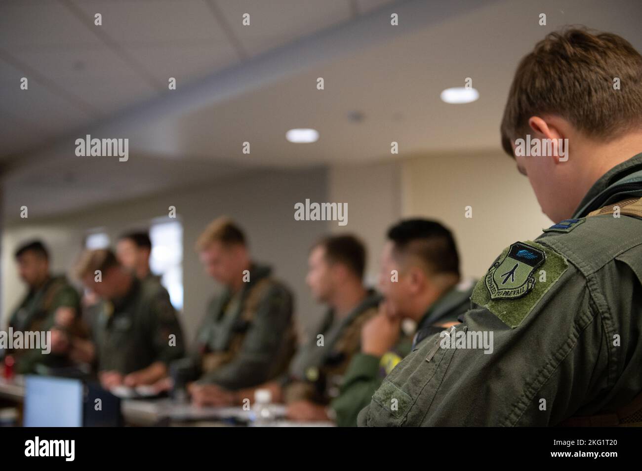 Aircrew assigned to the 37th Expeditionary Bomb Squadron, Ellsworth Air ...