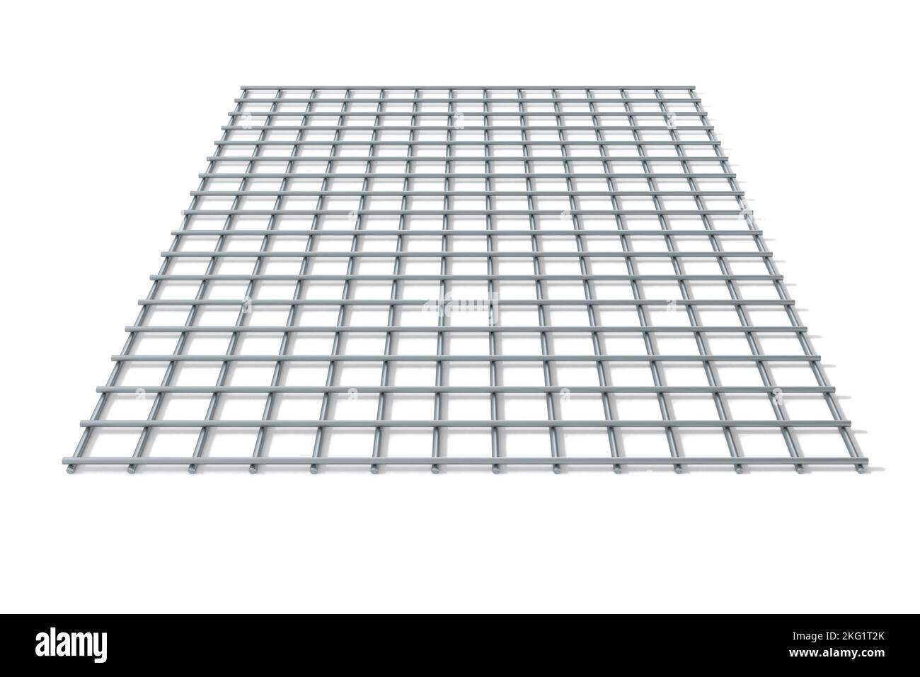 Steel concrete reinforcing mesh isolated on white background - 3d ...