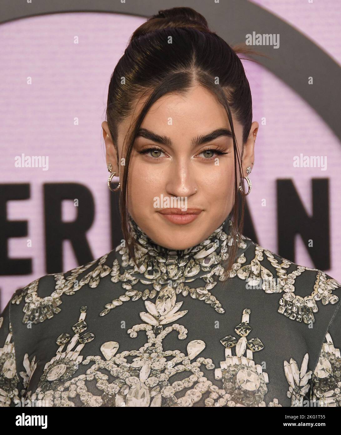 Lauren Jauregui arrives at the 2022 American Music Awards held at the ...