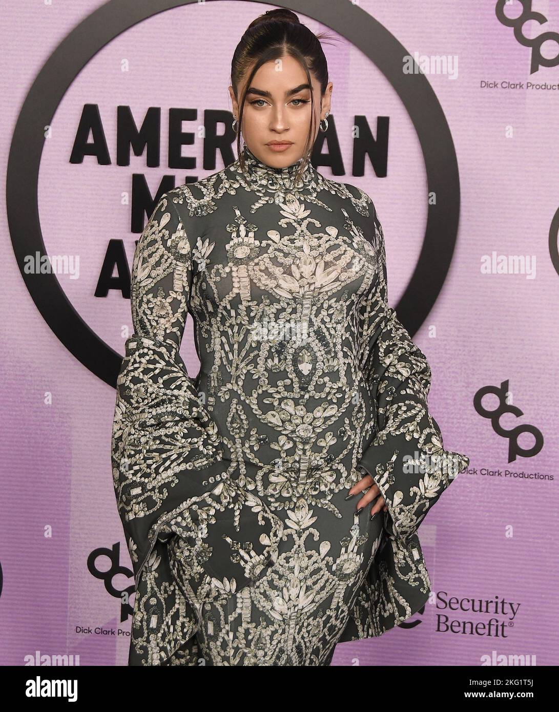 Lauren Jauregui arrives at the 2022 American Music Awards held at the ...