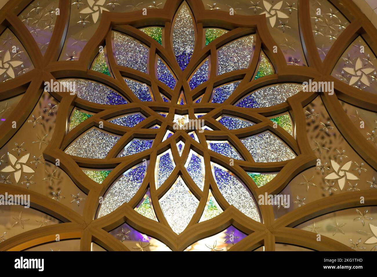 Stained Glass. Window frames. Sheikh Zayed Grand Mosque. Abu Dhabi ...