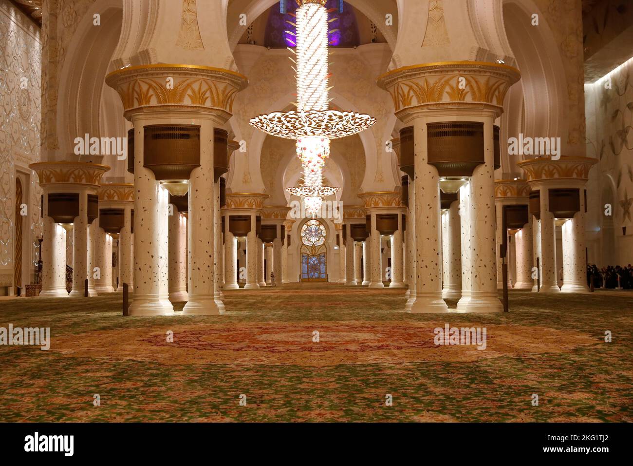 Sheikh Zayed Grand Mosque. Main prayer hall. Abu Dhabi. United Arab ...