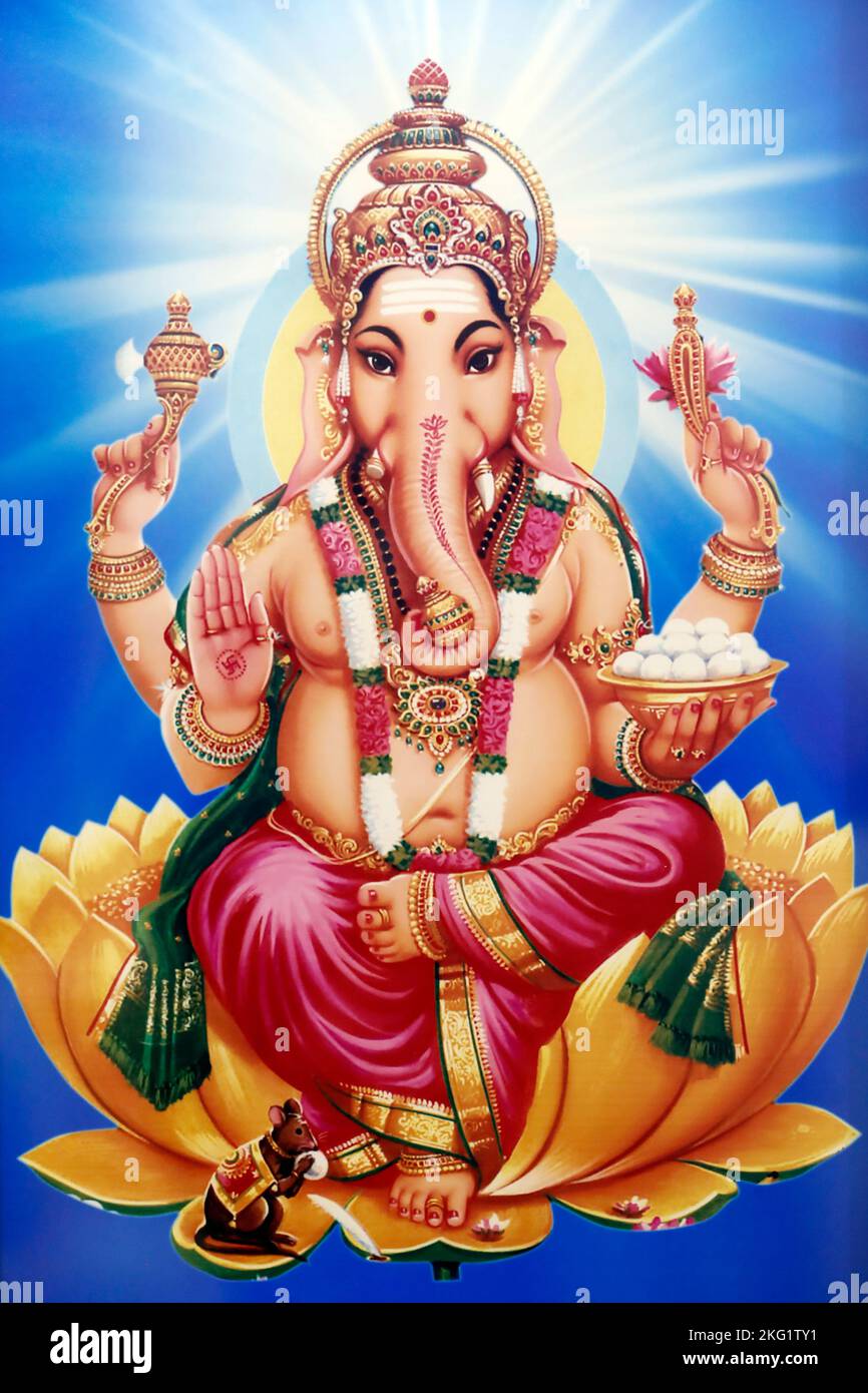 Shiva hindu temple. Ganesh or Ganapati, the elephant hindu God. Dubai ...