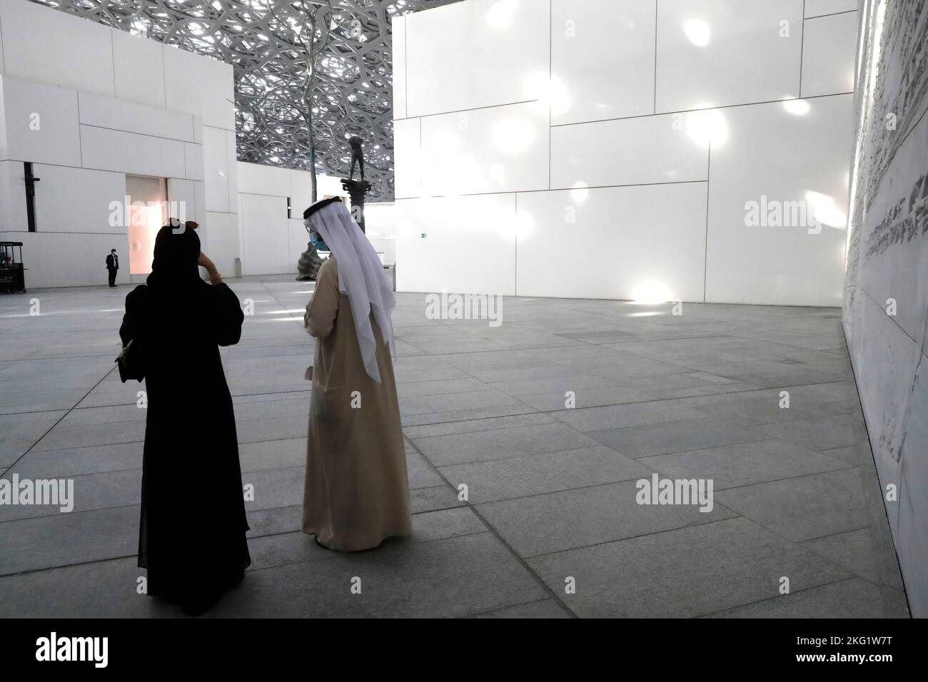 Louvre Abu Dhabi art and civilisation museum. Architecture. Visitors ...