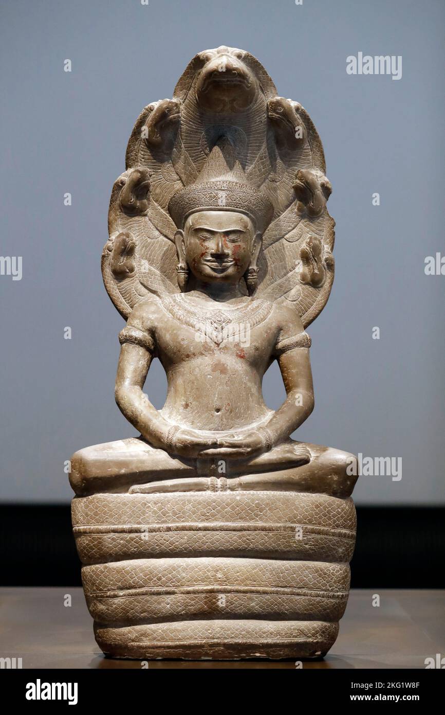 Louvre Abu Dhabi art and civilisation museum. Mediating Buddha ...