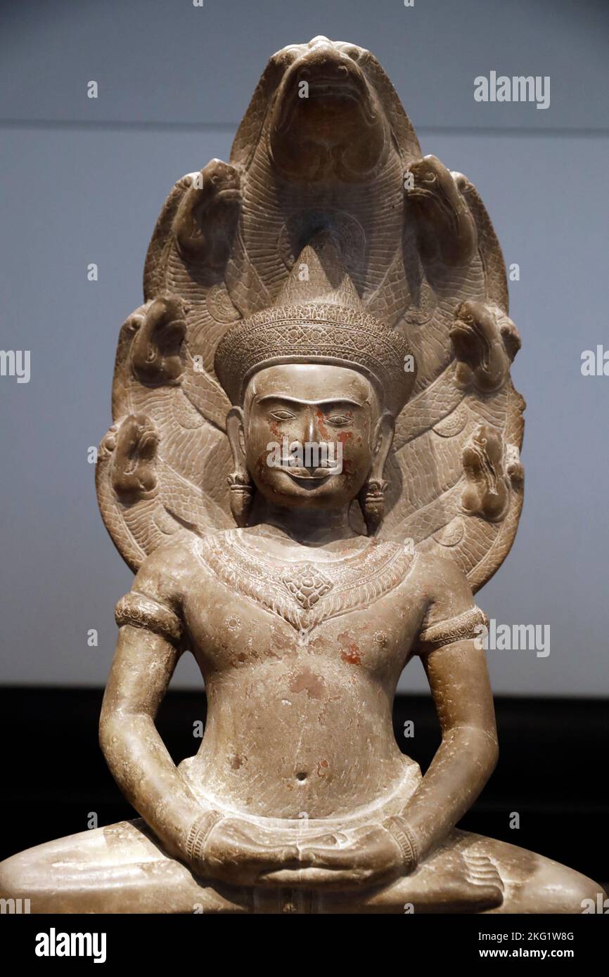 Louvre Abu Dhabi art and civilisation museum. Mediating Buddha ...