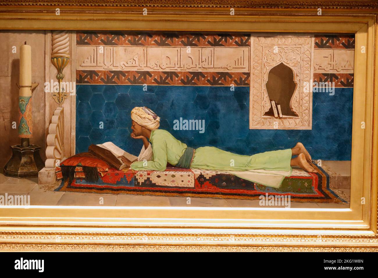 Louvre Abu Dhabi art and civilisation museum. Young Emir Studying. 1878 ...